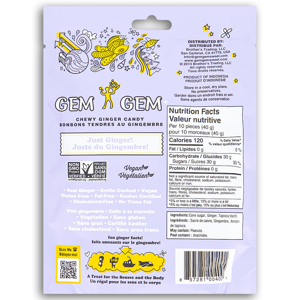 Gem Gem Original Ginger Candy | All Natural Candies – Candy Funhouse CA