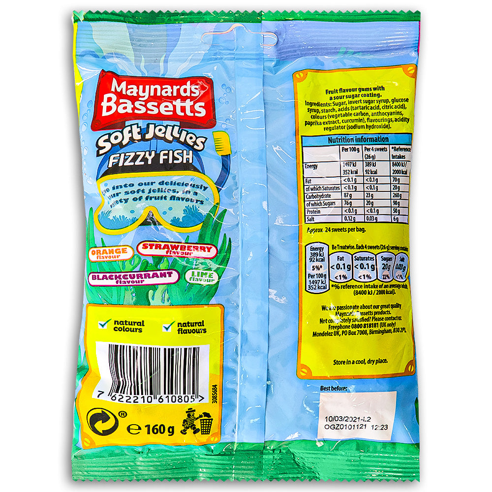 Maynards Bassetts Soft Jellies Fizzy Fish | British Candy