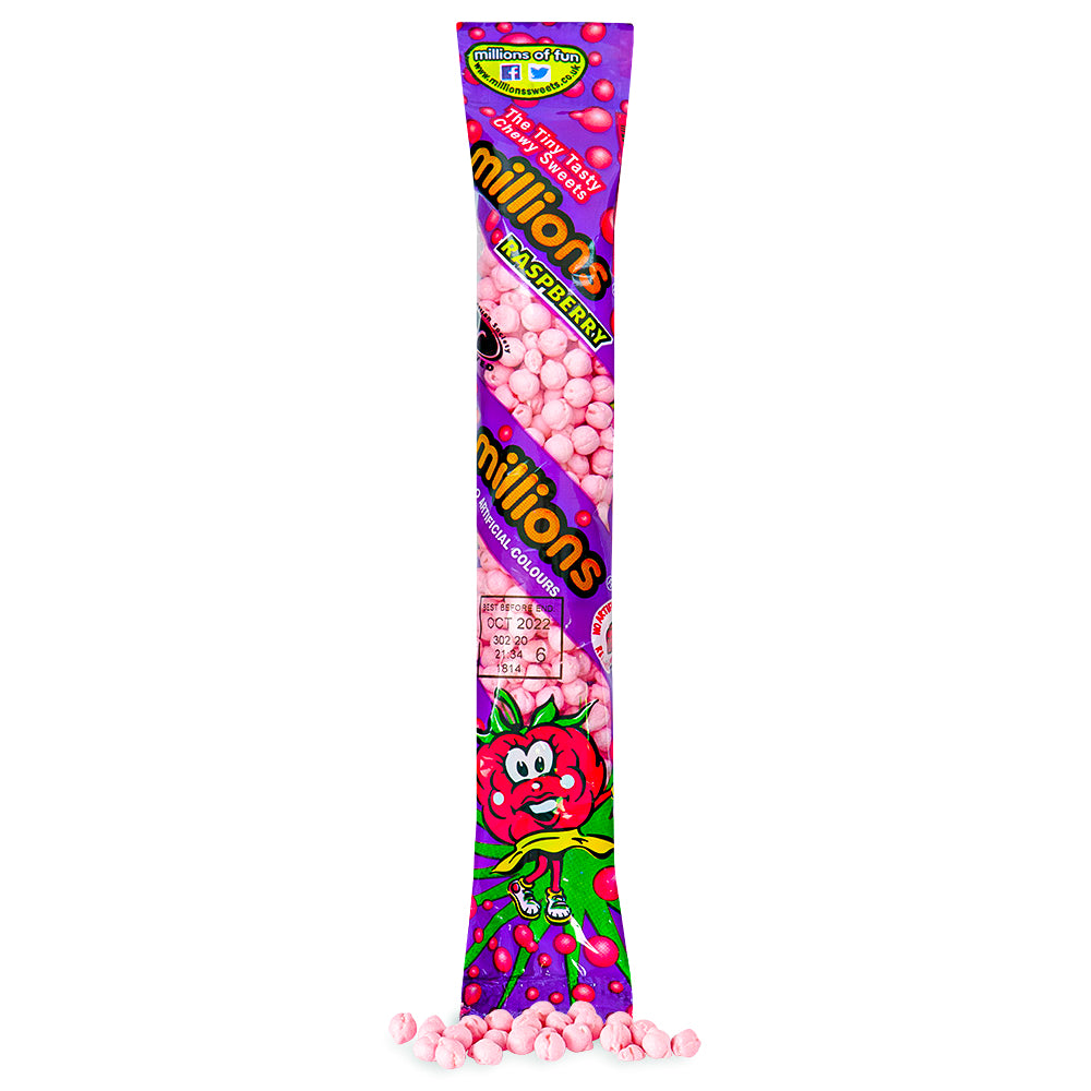 Millions Raspberry Tubes | British Candy – Candy Funhouse CA