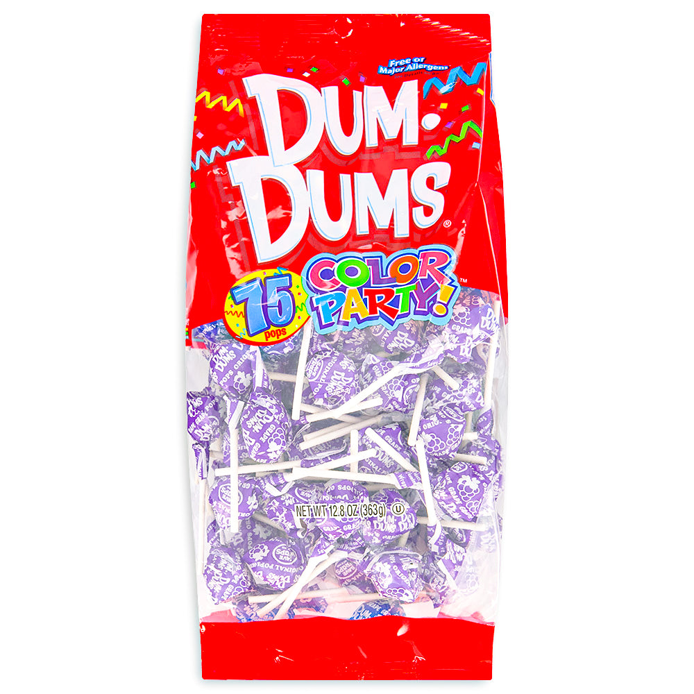 Dum Dums Color Party Purple Grape Lollipops | Bulk Candy – Candy ...