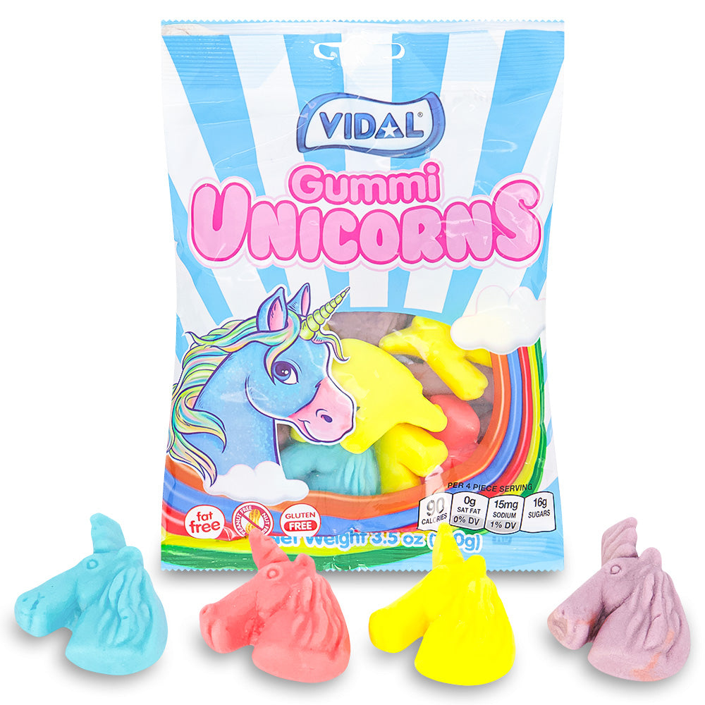 Vidal Gummi Unicorns Gummy Candy | Made in Spain – Candy Funhouse CA