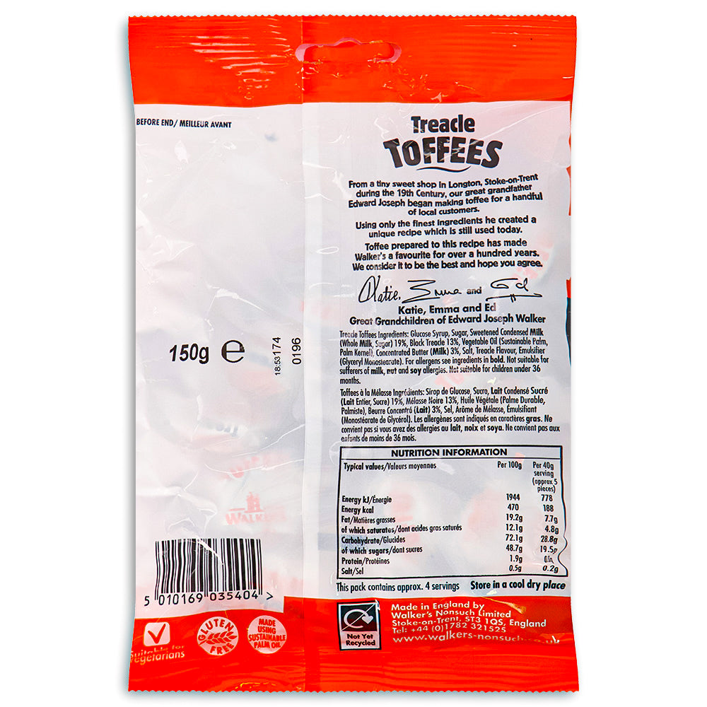 Walker's Treacle Toffees-UK | British Candy-Candy Funhouse – Candy ...