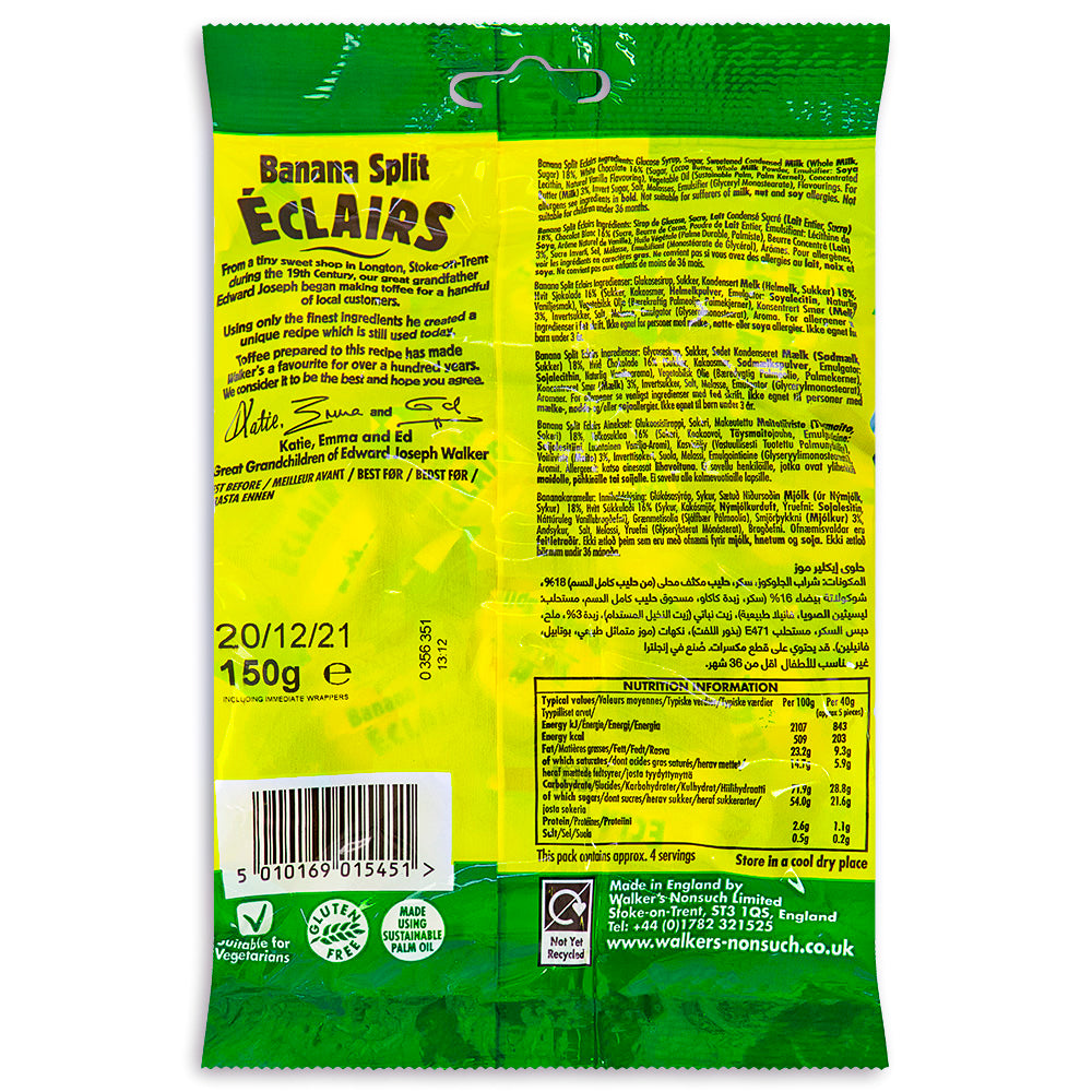 Walker's Banana Split Eclairs Toffees-UK | British Candy