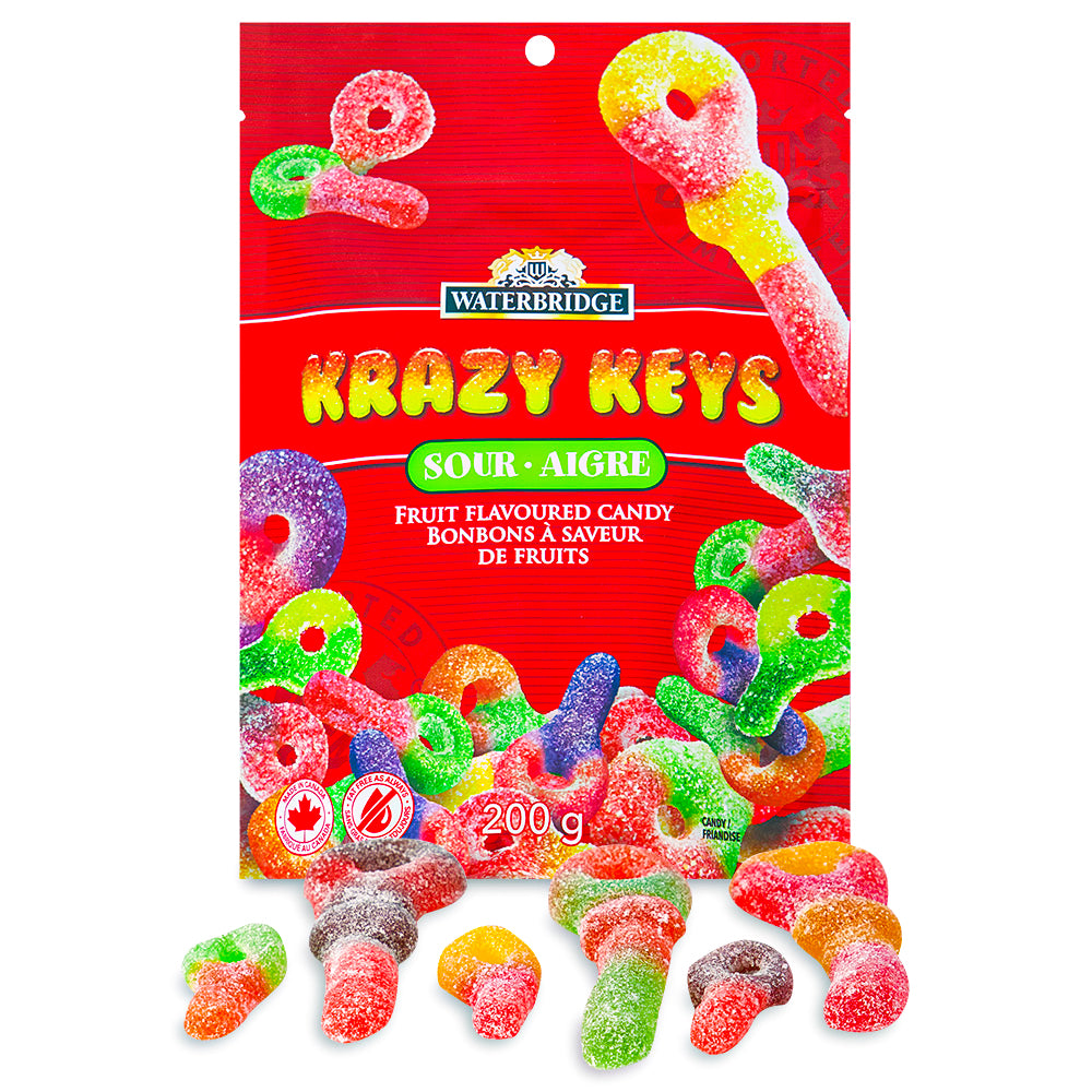Waterbridge Krazy Keys Sour Gummy Candy – Candy Funhouse CA