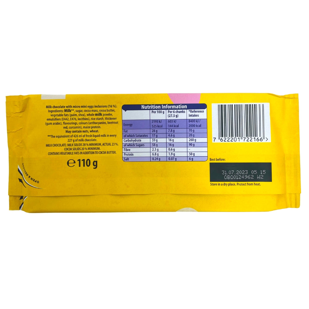Cadbury Dairy Milk Mini Eggs Easter Block - 110g | Candy Funhouse ...