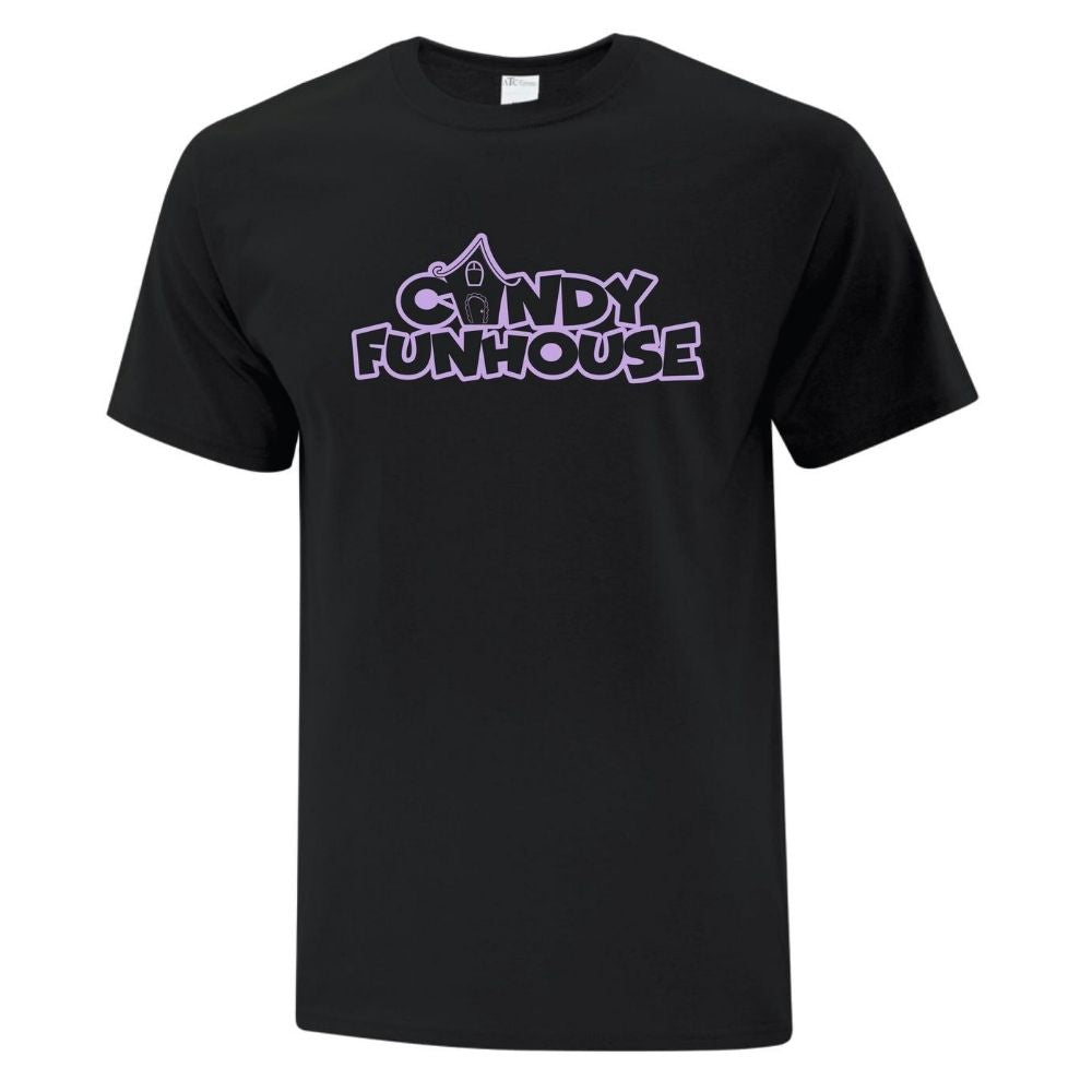 Black T-Shirt - Purple CandyFunhouse Logo – Candy Funhouse CA