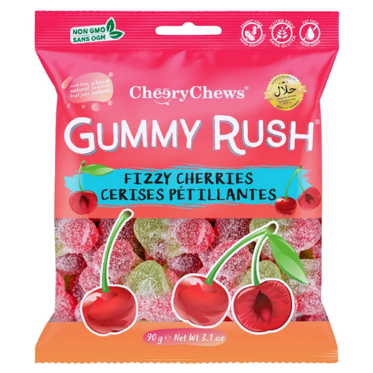 Gummy Rush Fizzy Cherries - 90g | Candy Funhouse – Candy Funhouse CA