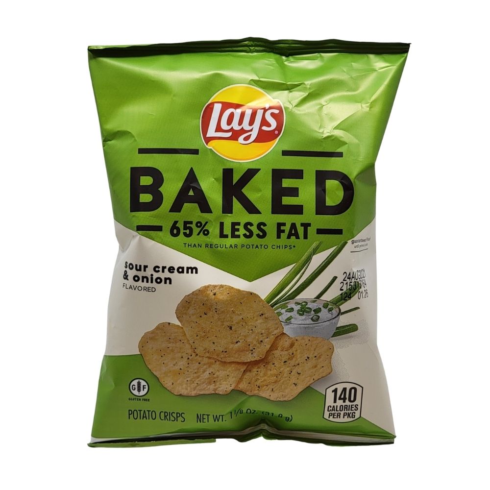 Lays Baked Sour Cream & Onion 65% Less Fat - 1.12oz | Candy Funhouse