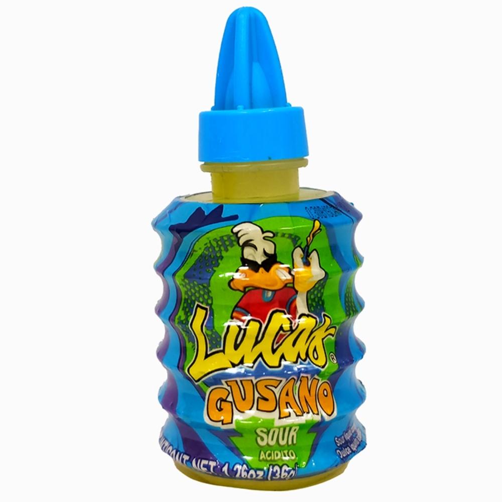 Lucas Gusano Blue Sour Liquid Candy - 10ct | Candy Funhouse – Candy ...