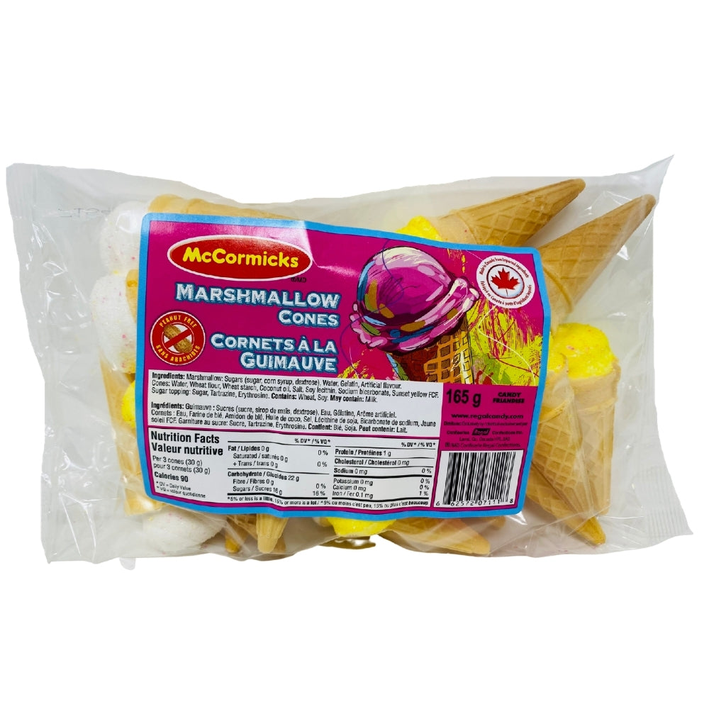 McCormicks Marshmallow Cones - 165g | Candy Funhouse – Candy Funhouse CA
