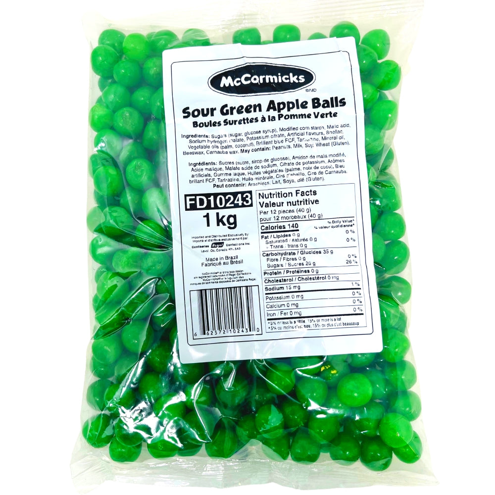 McCormicks Sour Green Apple Balls | Candy Funhouse – Candy Funhouse CA