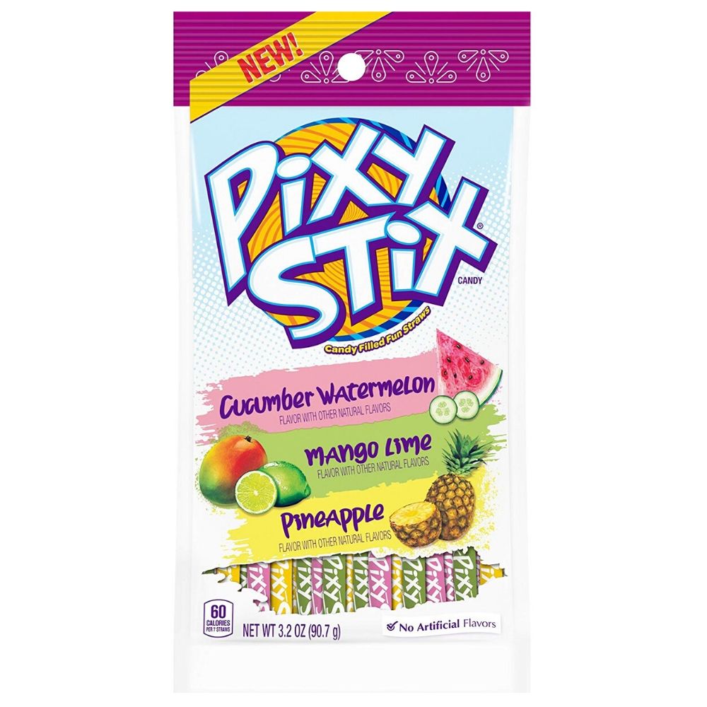 Pixy Stix Cucumber Watermelon-Mango Lime-Pineapple Candy – Candy ...