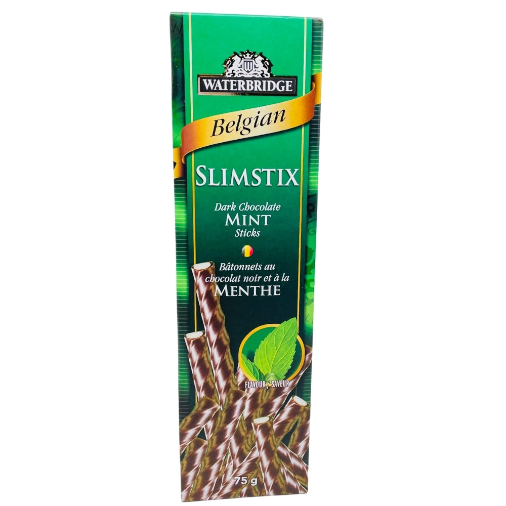 Waterbridge Belgian Slimstix Dark Chocolate Mint - 75g – Candy Funhouse CA